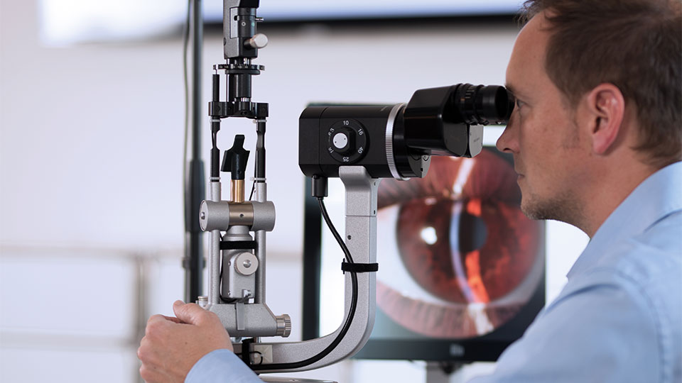 Learning about the eye with a virtual reality slit lamp